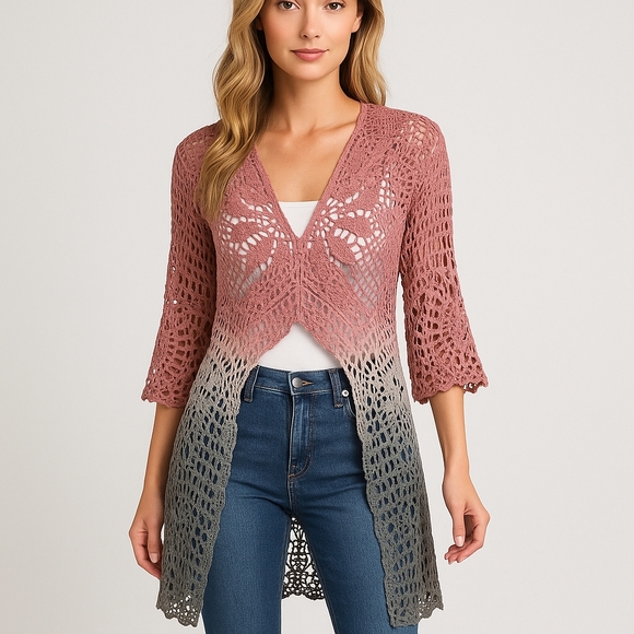 Indigo Thread Co | Sweaters | Indigo Thread Crochet Asymmetrical ...
